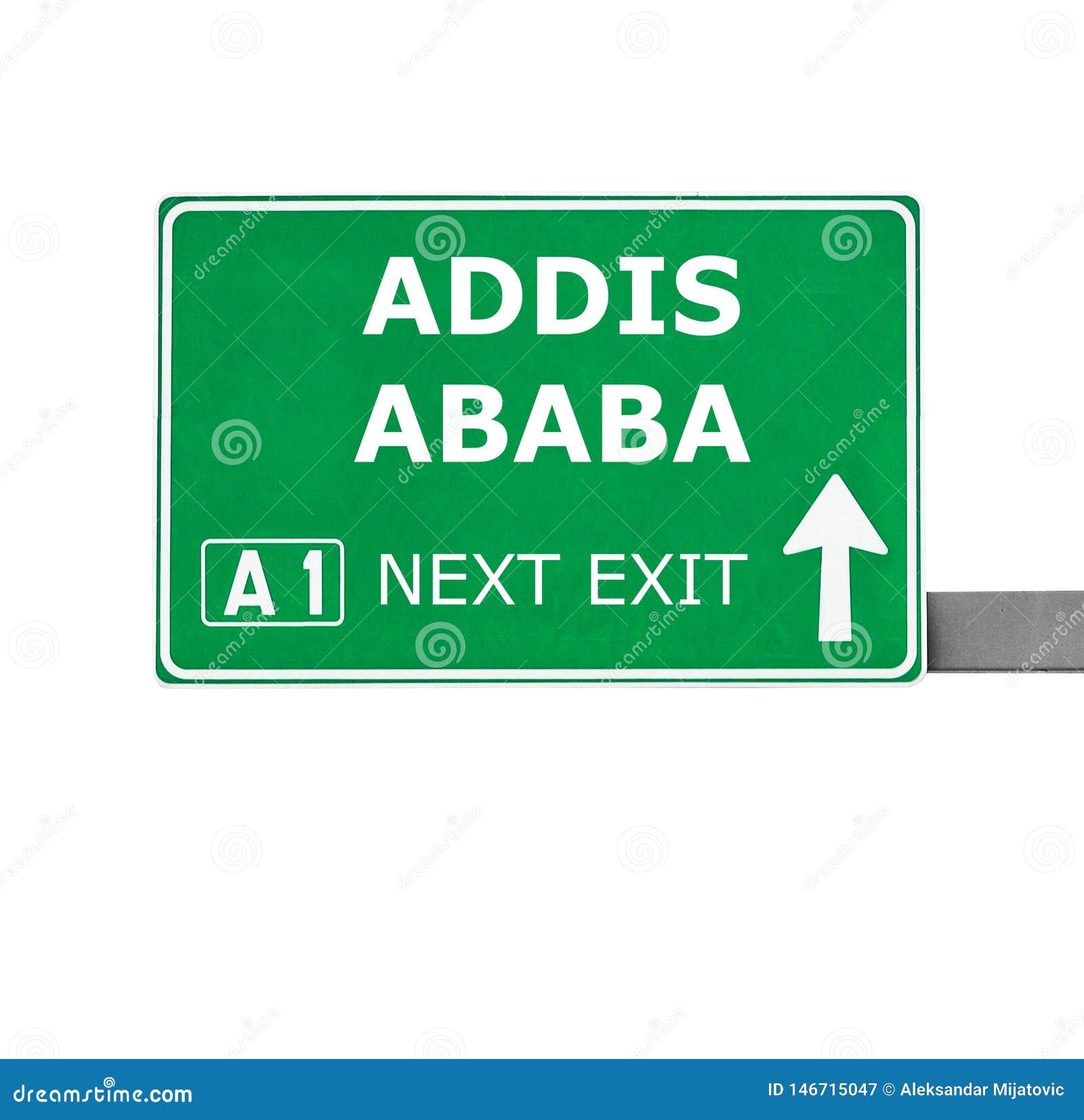 ADDIS ABABA Road Sign Isolated on White Stock Image - Image of bright ...