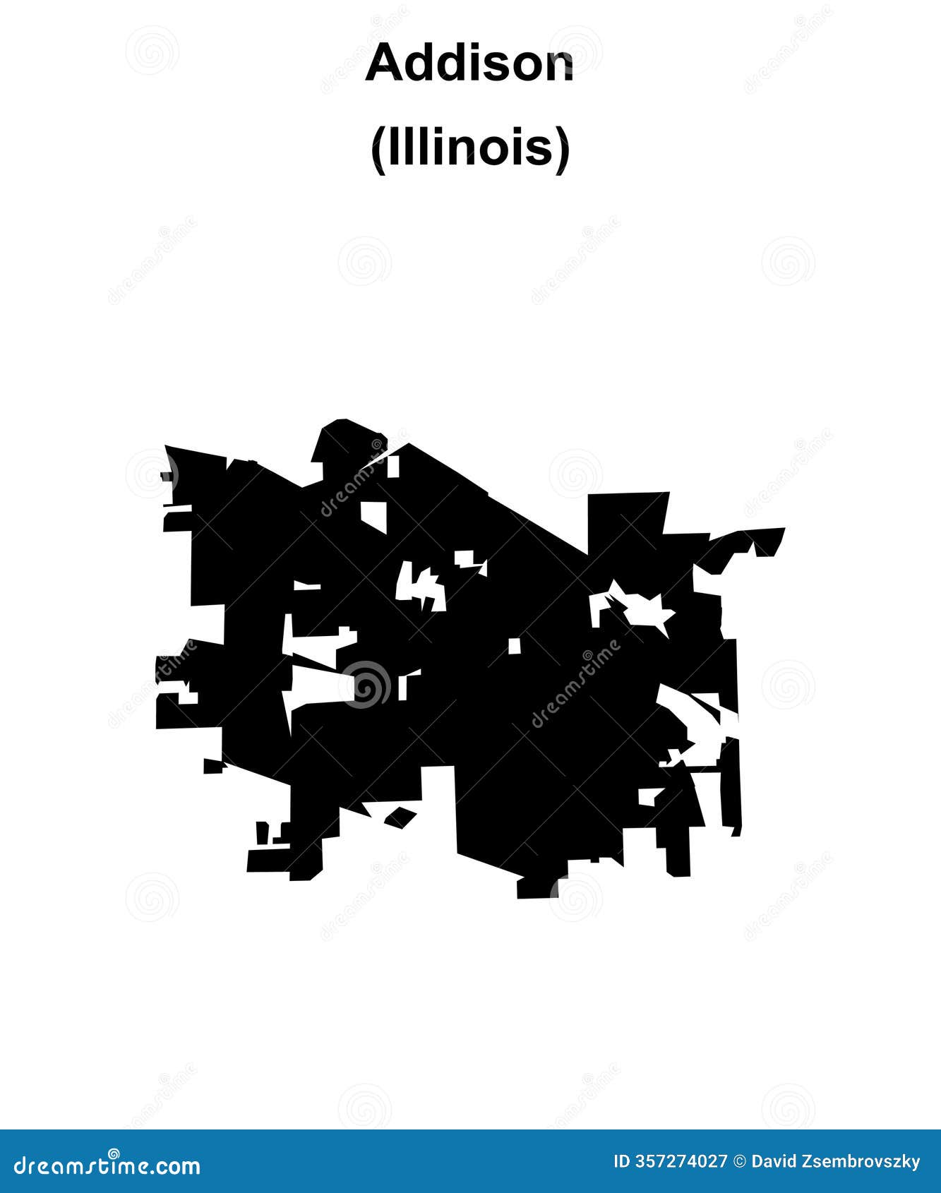 Addison Outline Map Cartoon Vector | CartoonDealer.com #361873975