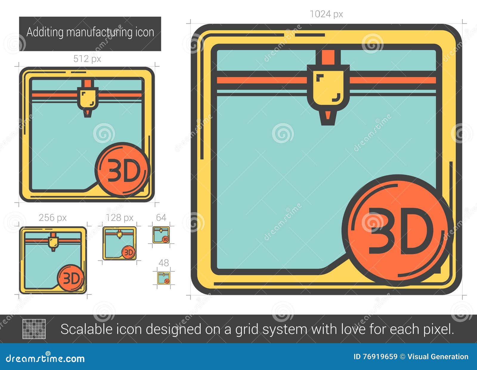 Additing Manufacturing Line Icon. Stock Vector - Illustration of ...