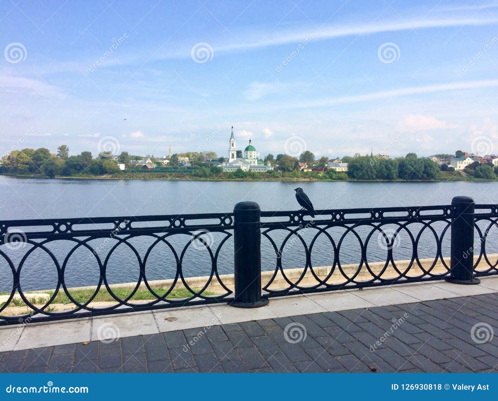Nice View of the River through a Decorative Fence Stock Photo - Image ...