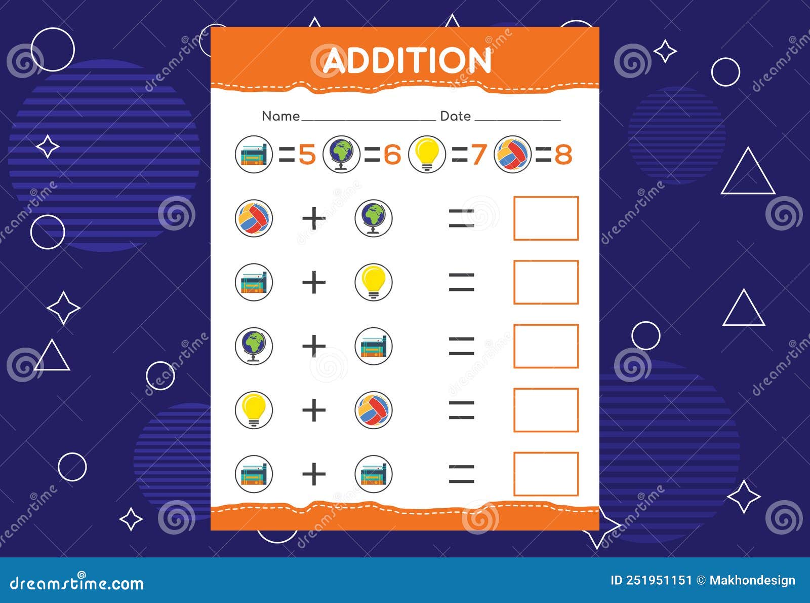 Addition with Different Elements for Kids. an Educational Page for Kids ...