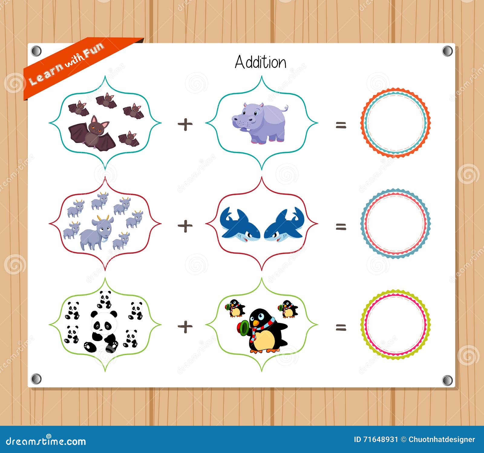 Addition. Number Range Up To 10. Mathematics. Math Worksheet For Kids ...