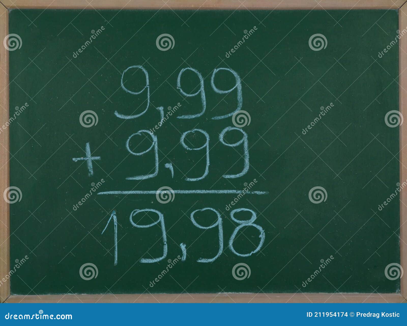Addition of numbers. stock photo. Image of easy, boardred - 211954174