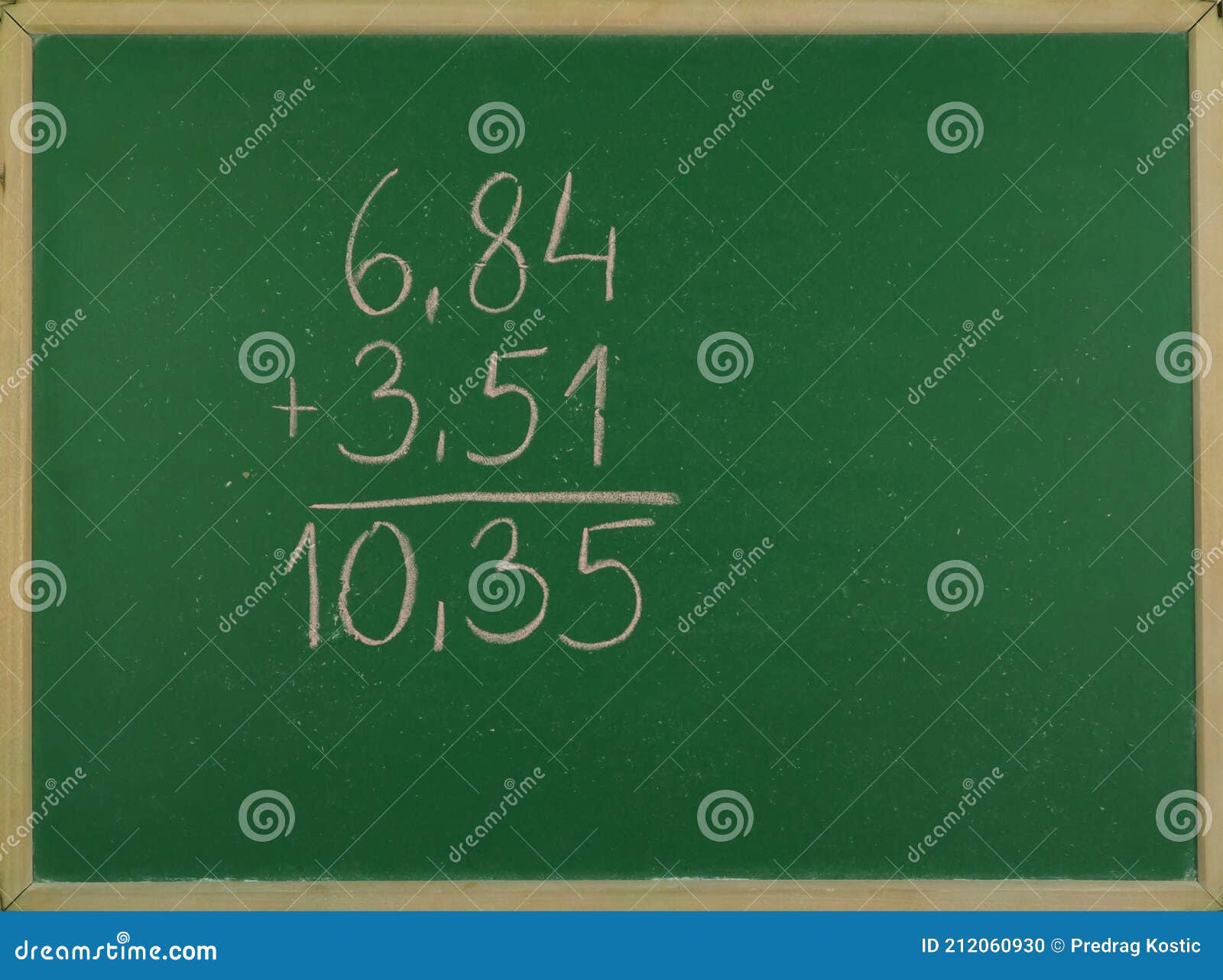 Addition Of Numbers With Decimal Notation. Stock Photography ...