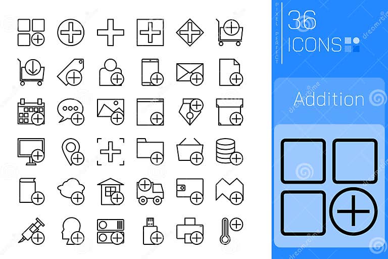 Addition_Outline stock illustration. Illustration of icon - 316854419