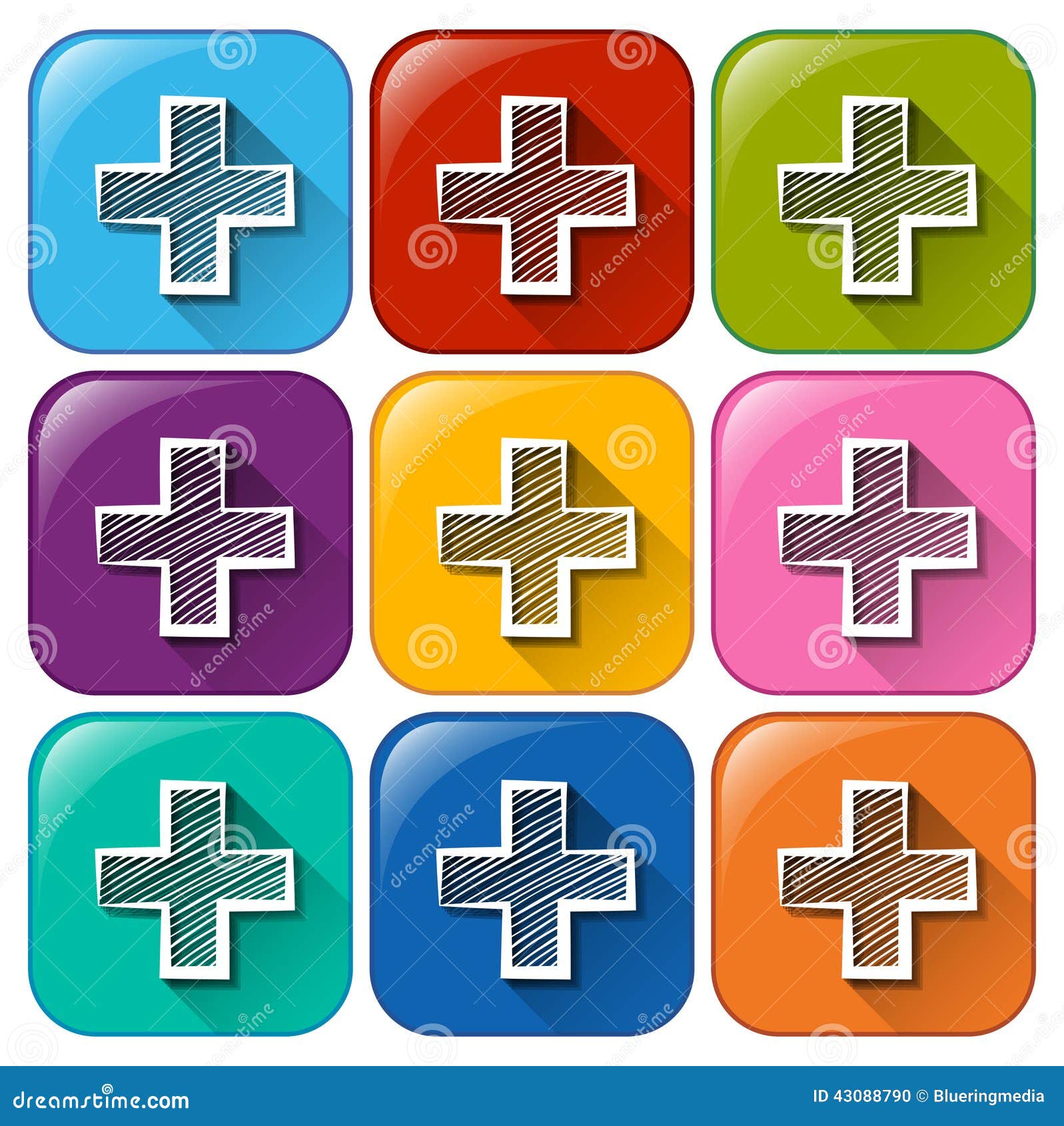 Addition sign icons stock vector. Illustration of total - 43088790