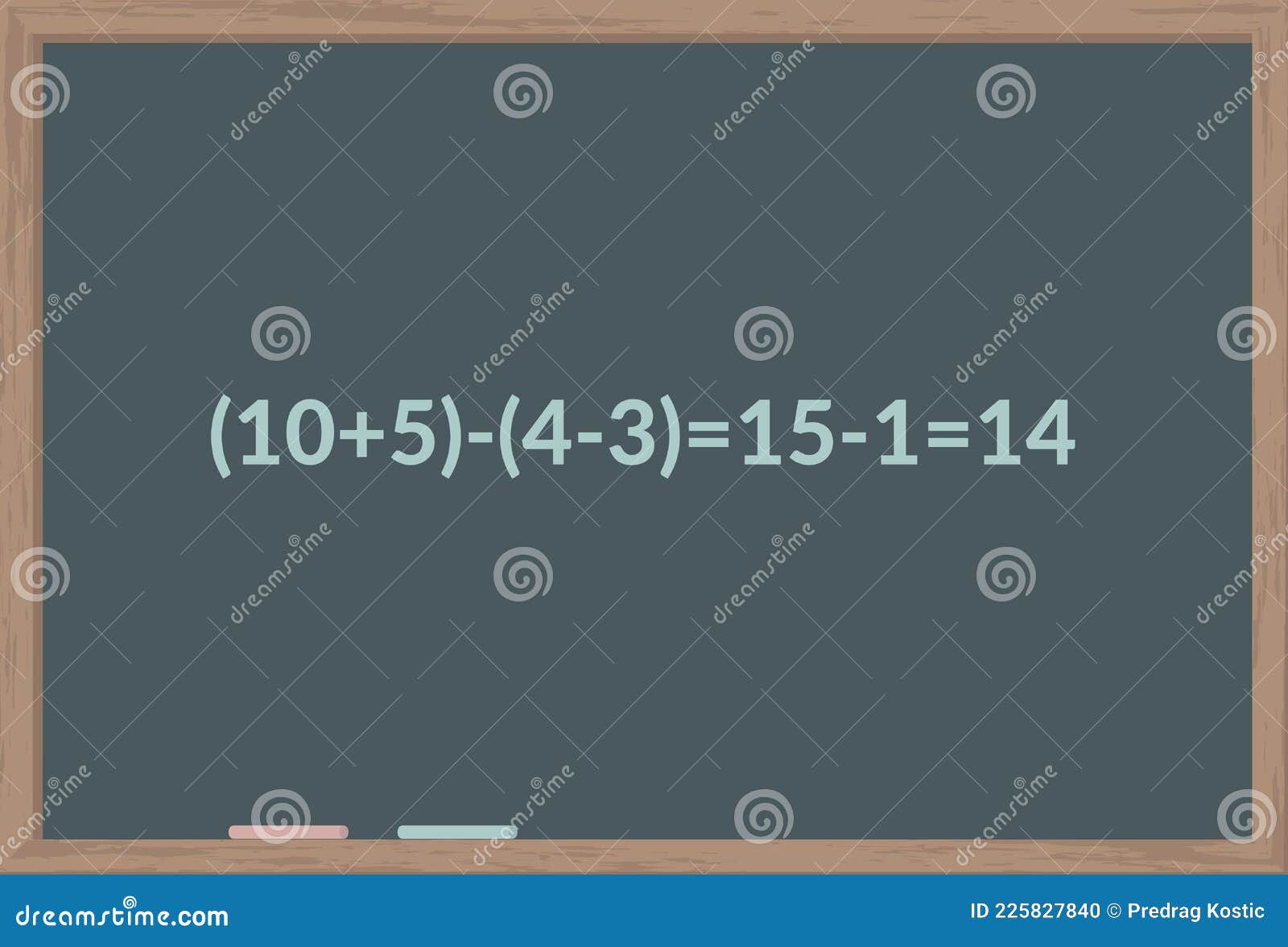 Addition and Subtraction with Parentheses. Stock Photo - Image of ...