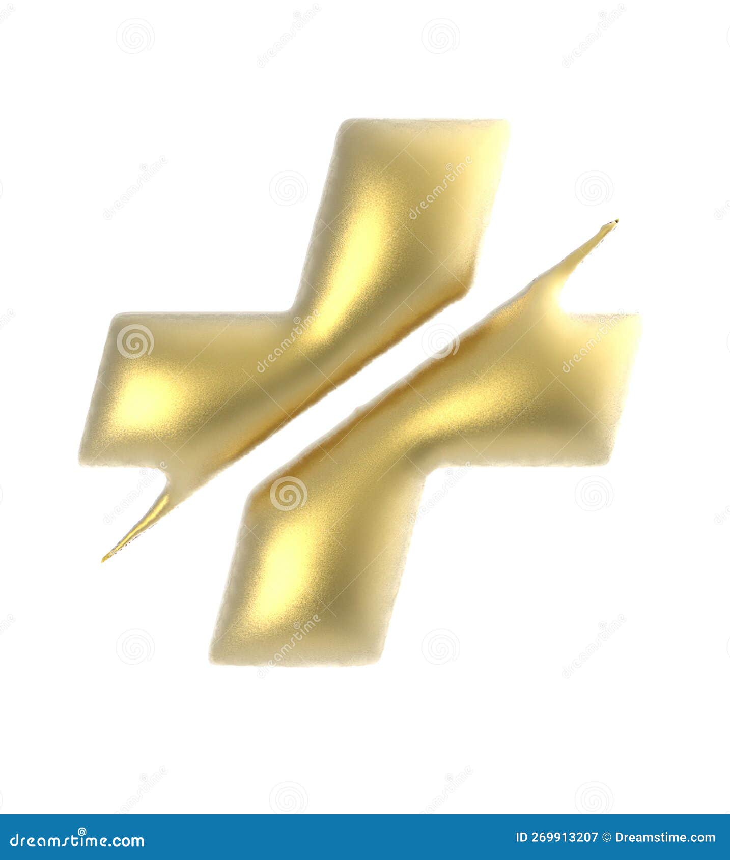 Addition Symbol Golden Edge Sliced Text Isolated - 3d Rendering Stock ...