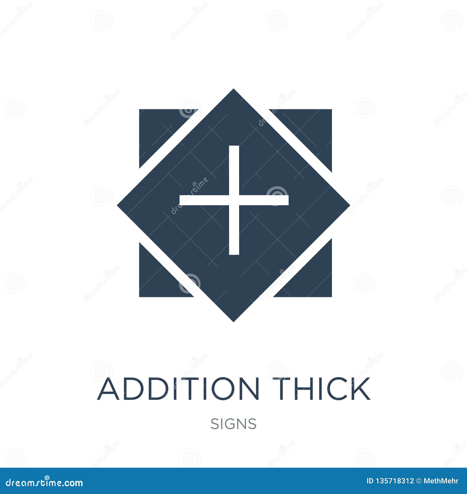 Addition Thick Icon in Trendy Design Style. Addition Thick Icon ...