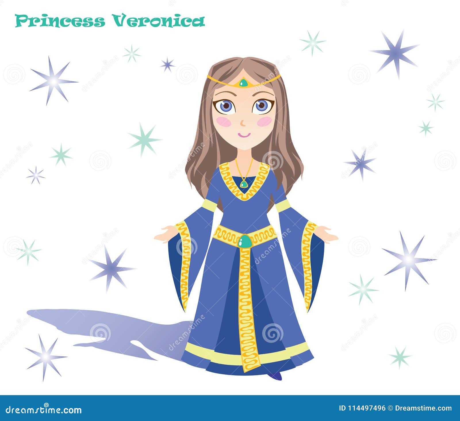 Princess Veronica with Stars and Shadow Stock Vector - Illustration of ...