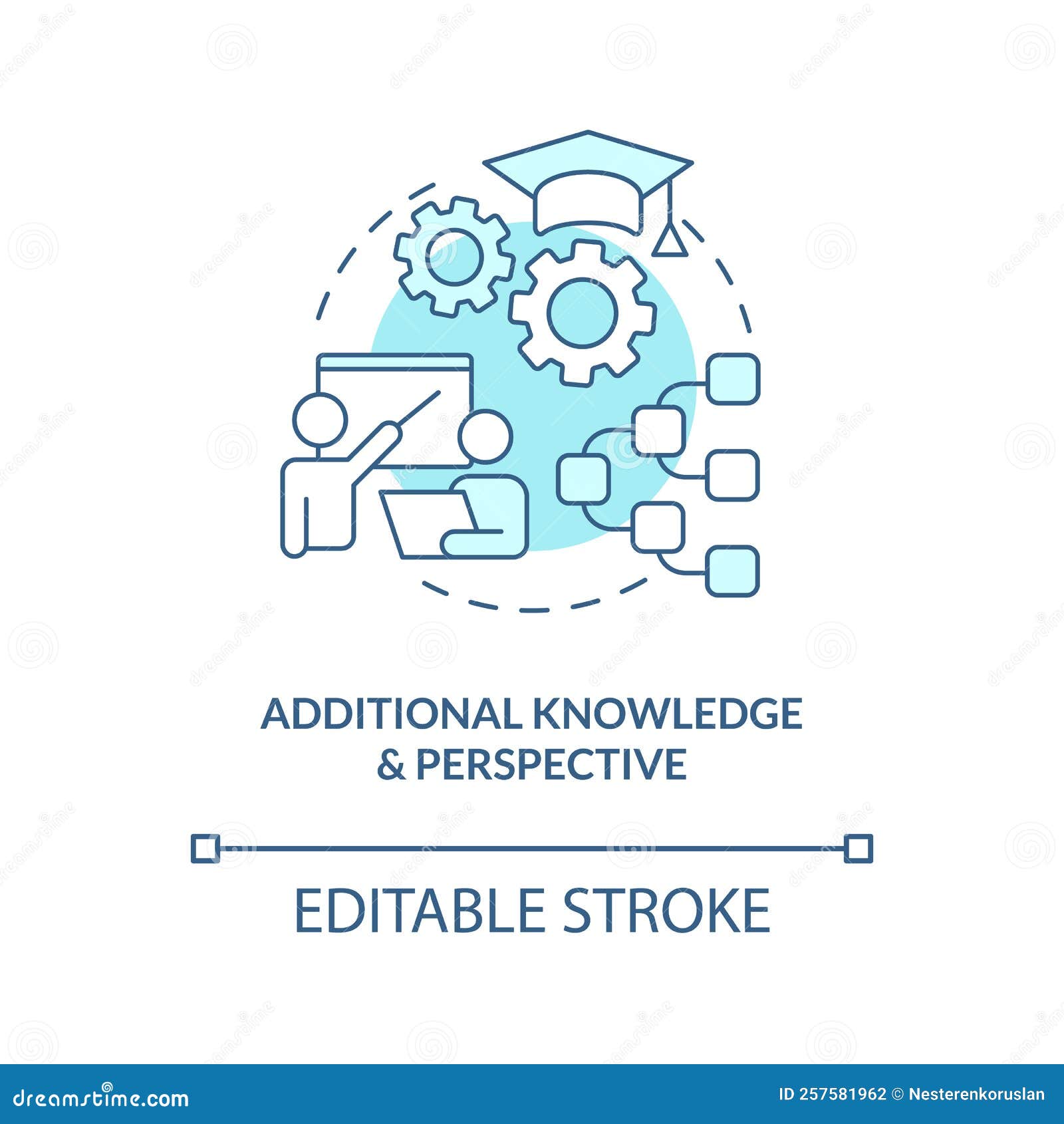 Additional Knowledge and Perspective Blue Concept Icon Stock Vector ...