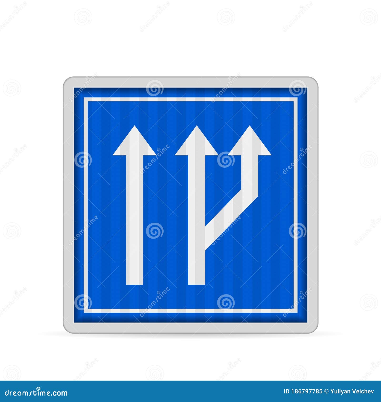 Additional lane road sign stock vector. Illustration of street - 186797785