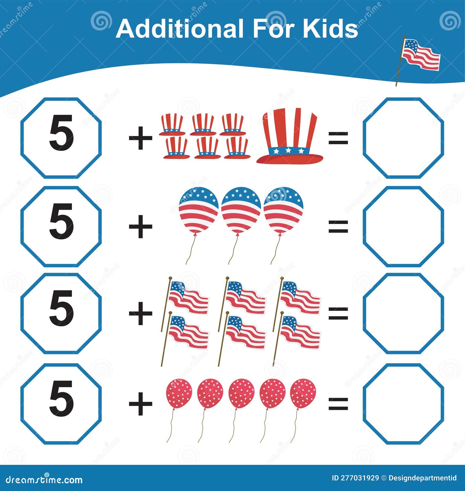 Additional Worksheet. Mathematic Counting Worksheet Stock Vector ...