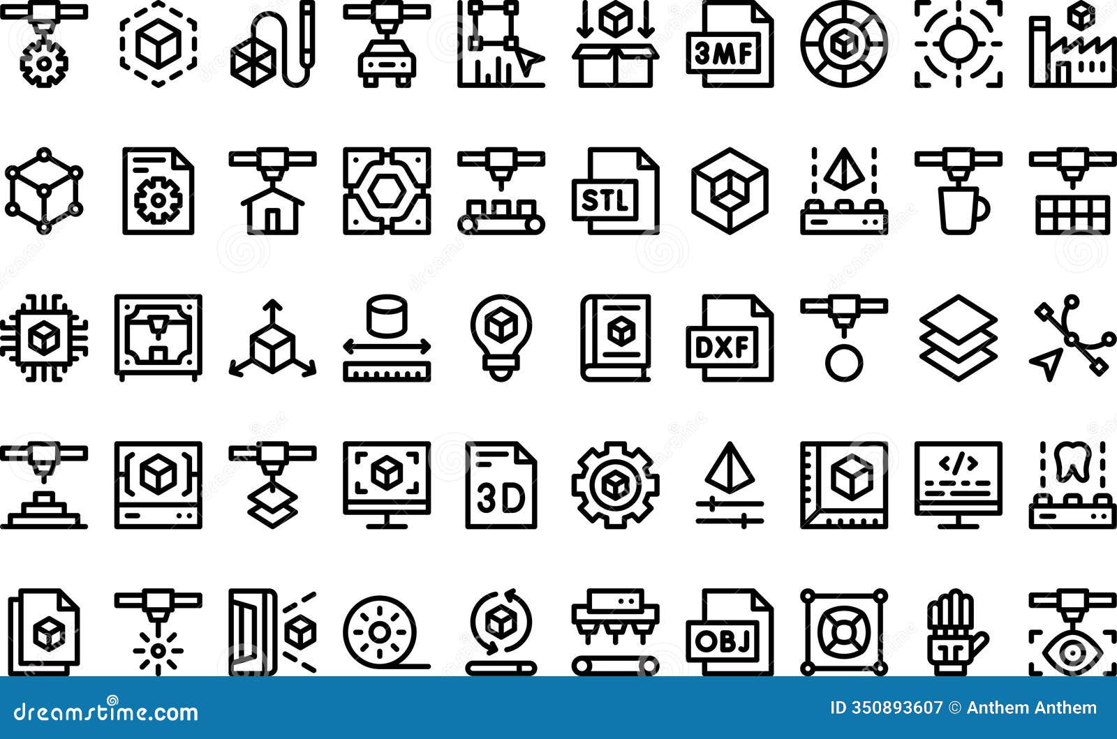 Additive Manufacturing Icons High-Quality Vector Icons Collection with ...