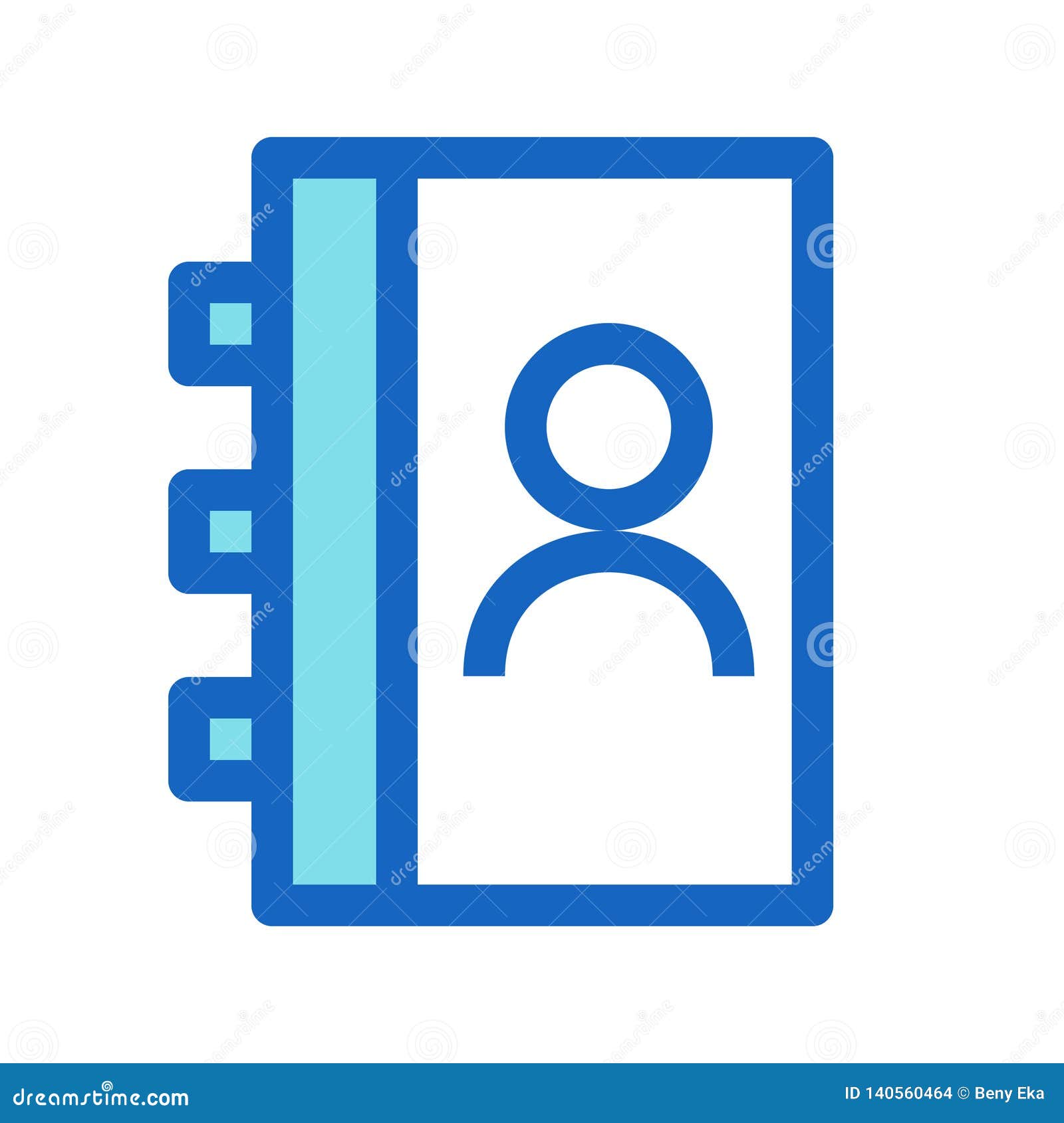 Address Book Filled Line Icon Blue Color Stock Vector - Illustration of ...