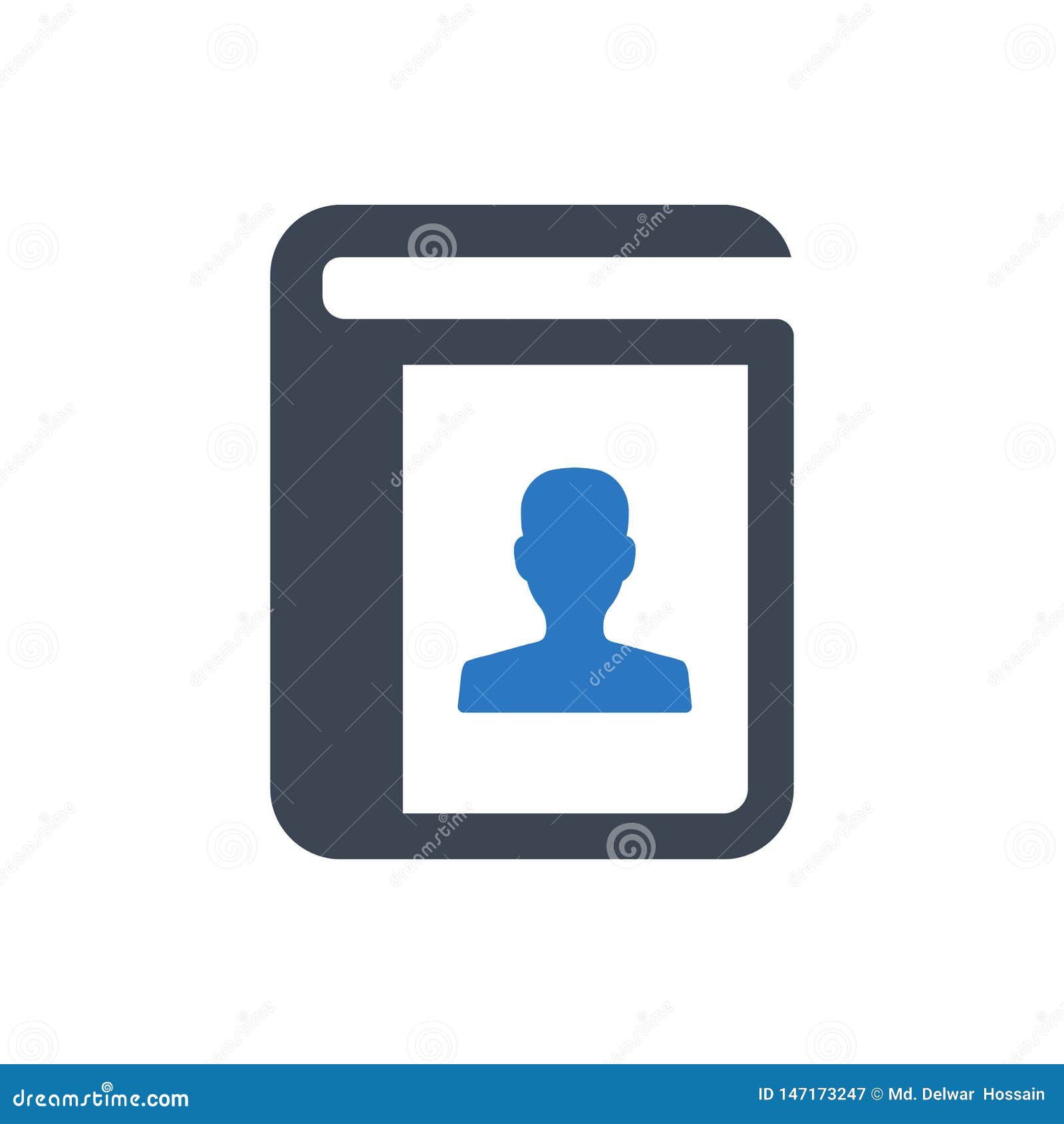 Address book icon stock vector. Illustration of profile - 147173247