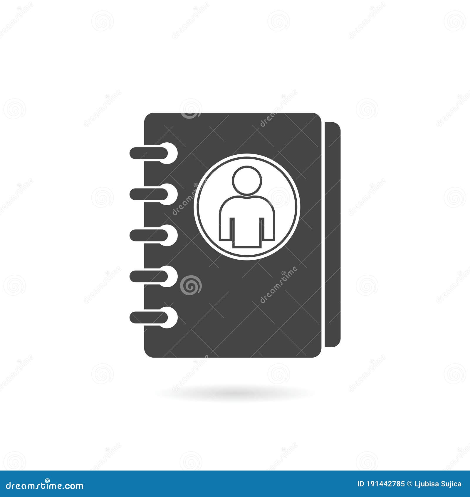 Address Book Icon with Shadow Stock Vector - Illustration of label ...