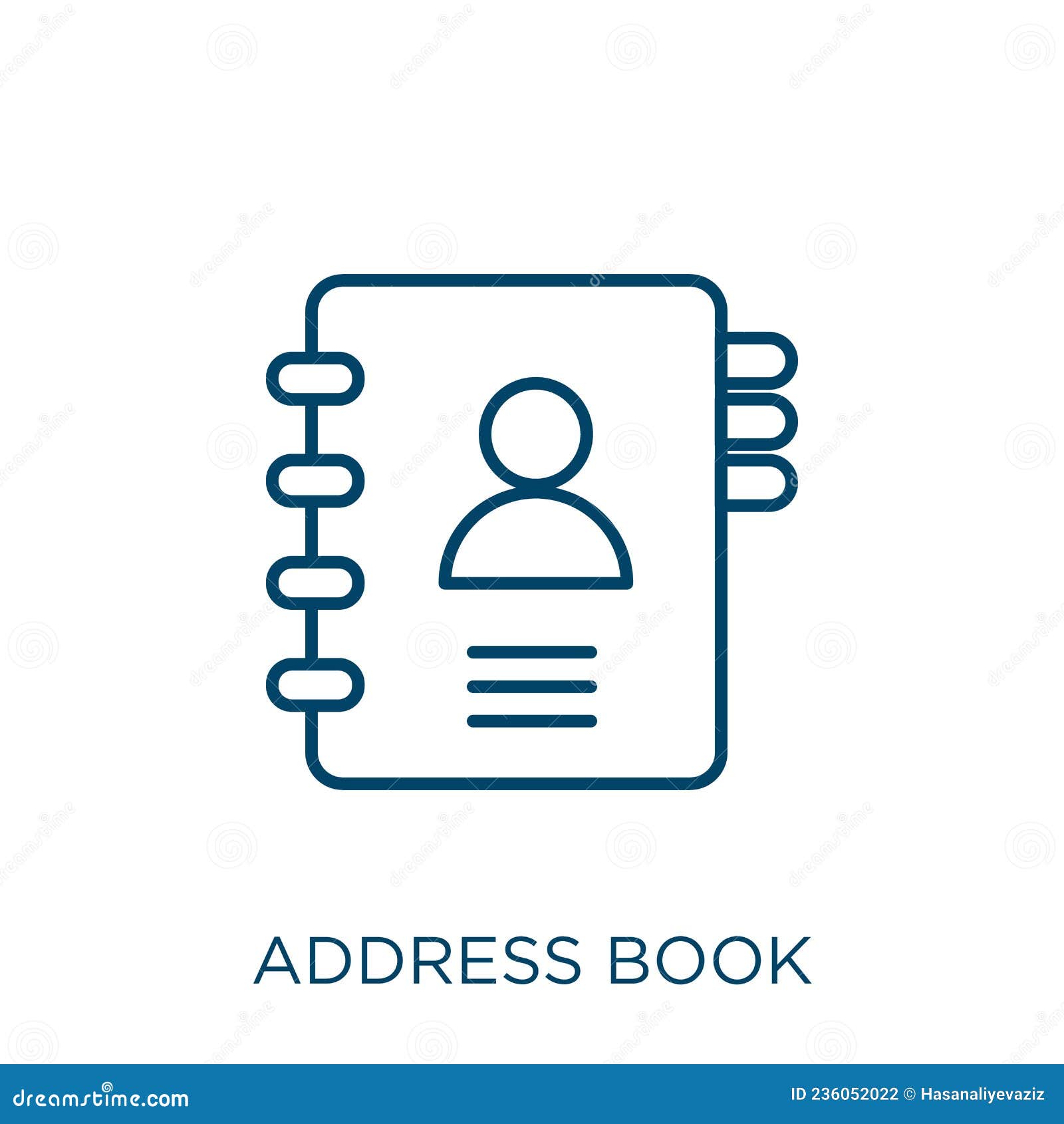 Address Book Icon. Thin Linear Address Book Outline Icon Isolated on ...