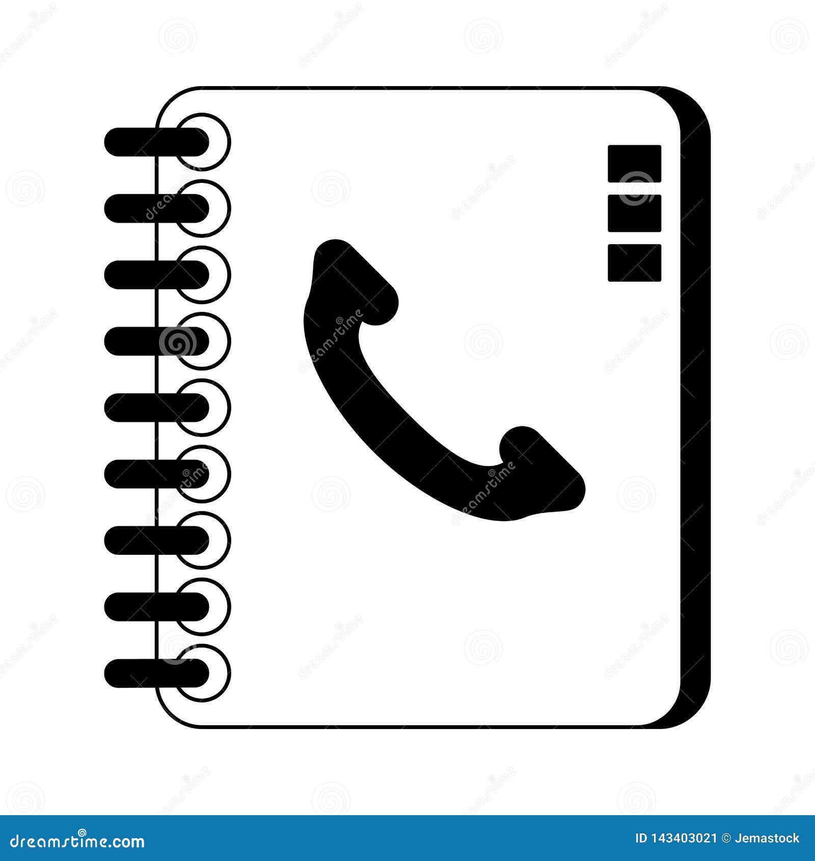 Address Book Symbol Isolated Black and White Stock Vector ...
