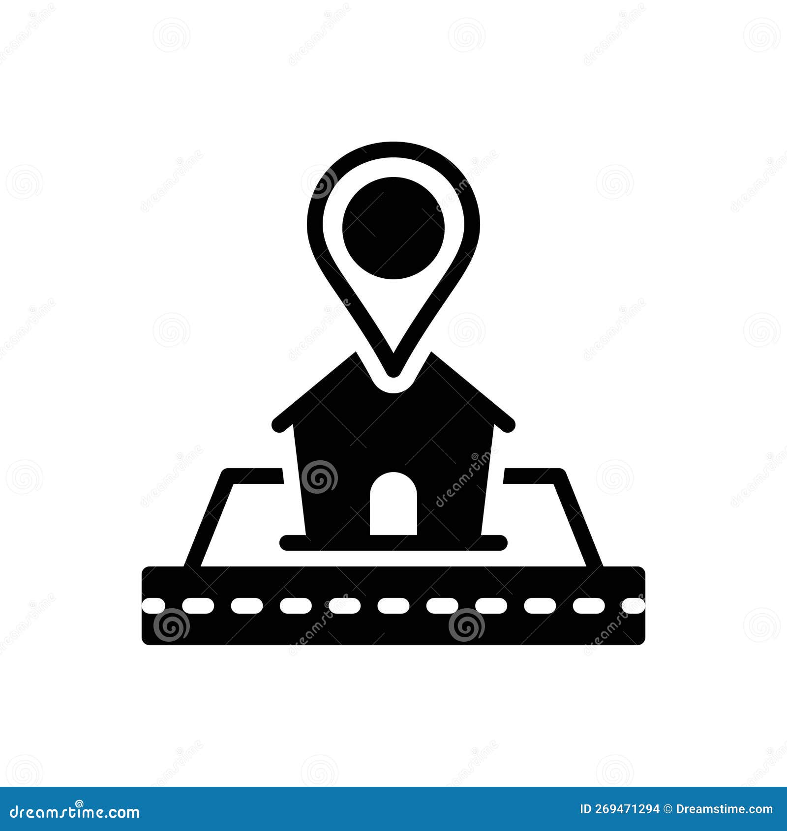 Black Solid Icon for Address, Home and Domicile Stock Vector ...