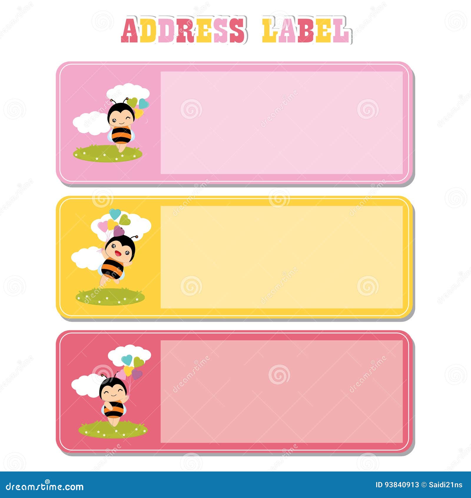 Address Label with Cute Bee on the Grass Suitable for Kid Address Label ...