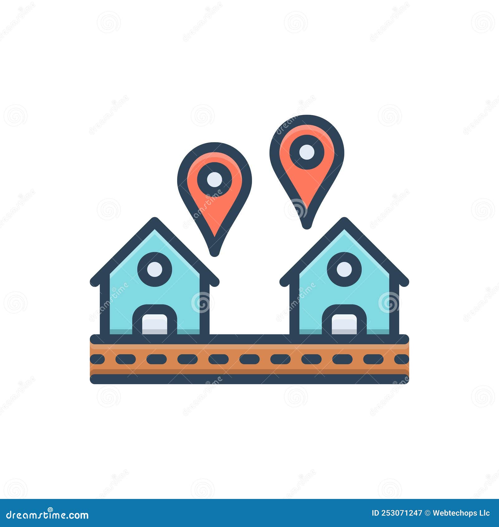Color Illustration Icon for Addresses, House and Area Stock Vector ...
