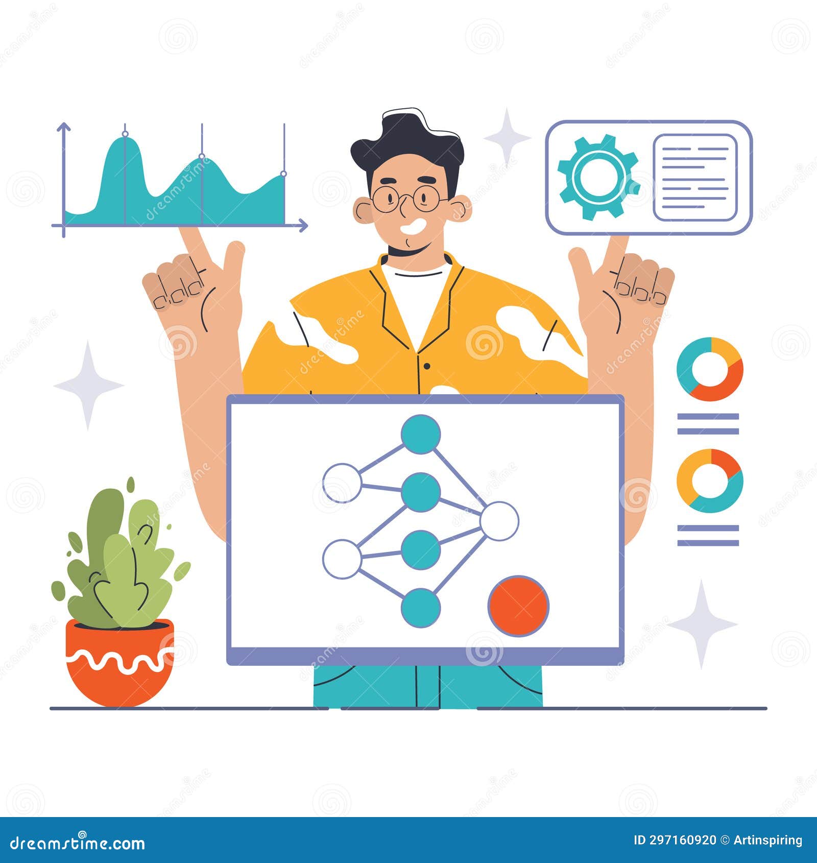 Addressing AI Bias Concept. Flat Vector Illustration Stock Vector ...