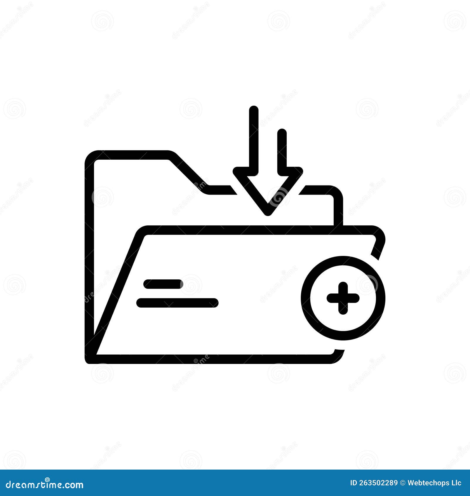Black Line Icon for Adds, Plus and File Stock Vector - Illustration of ...