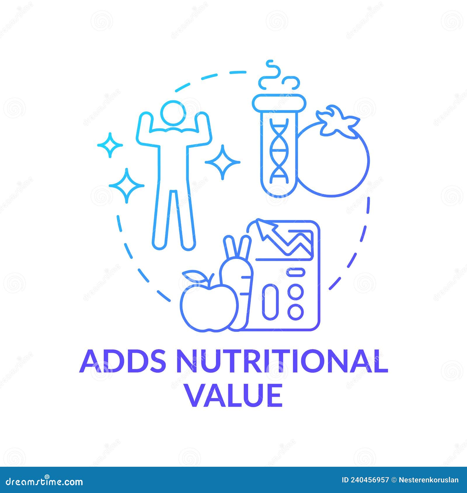 Adds Nutritional Value Blue Gradient Concept Icon Stock Vector ...