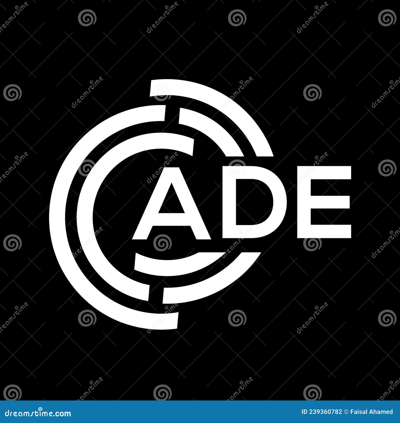 ADE Letter Logo Design on Black Background. ADE Creative Initials ...