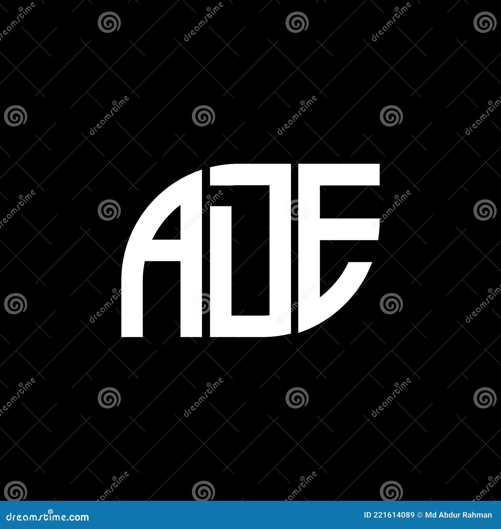 ADE Letter Logo Design on Black Background.ADE Creative Initials Letter ...