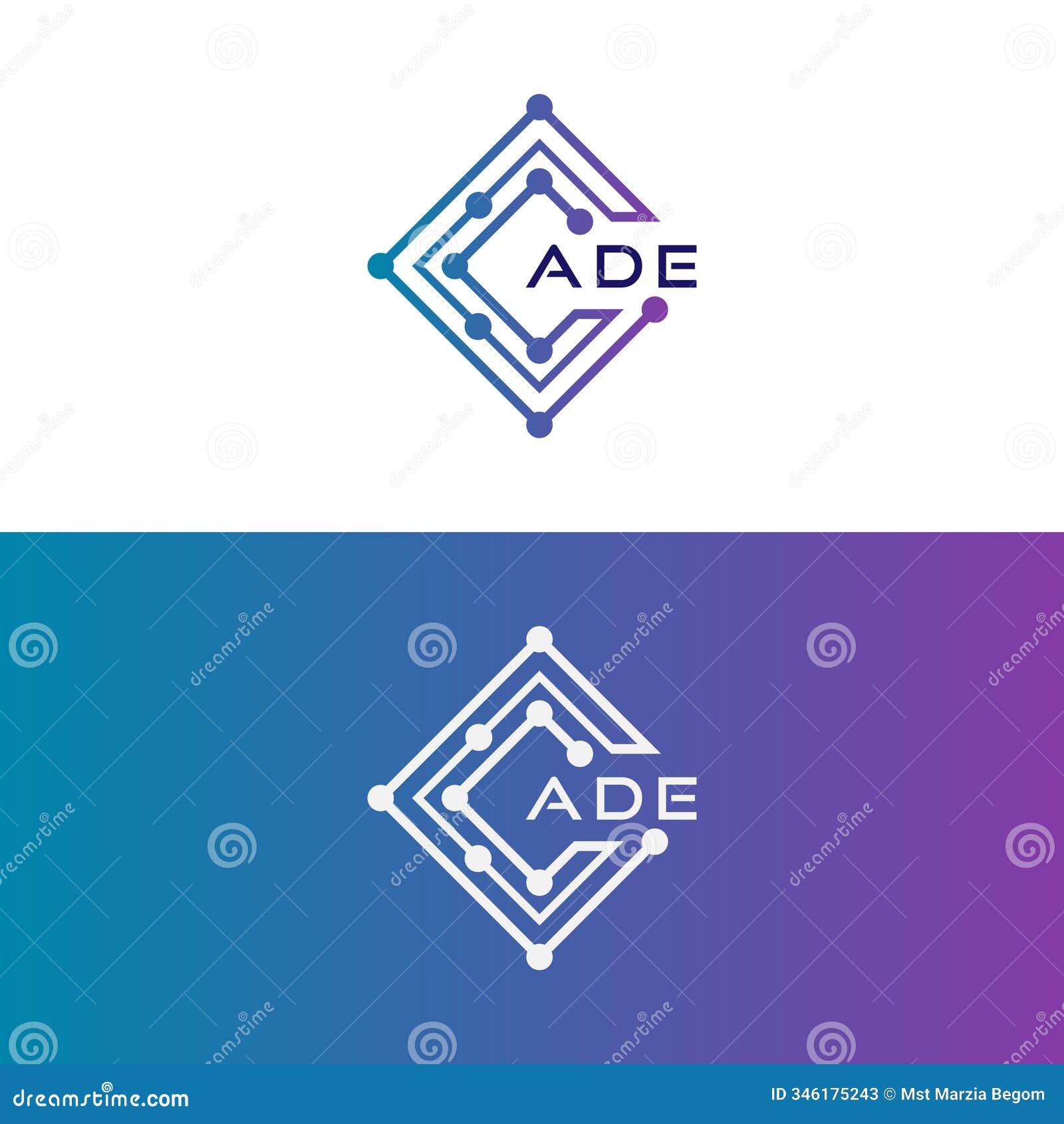 Ade Tech Initial Logo Design Icon for Technology, Digital, Tech ...