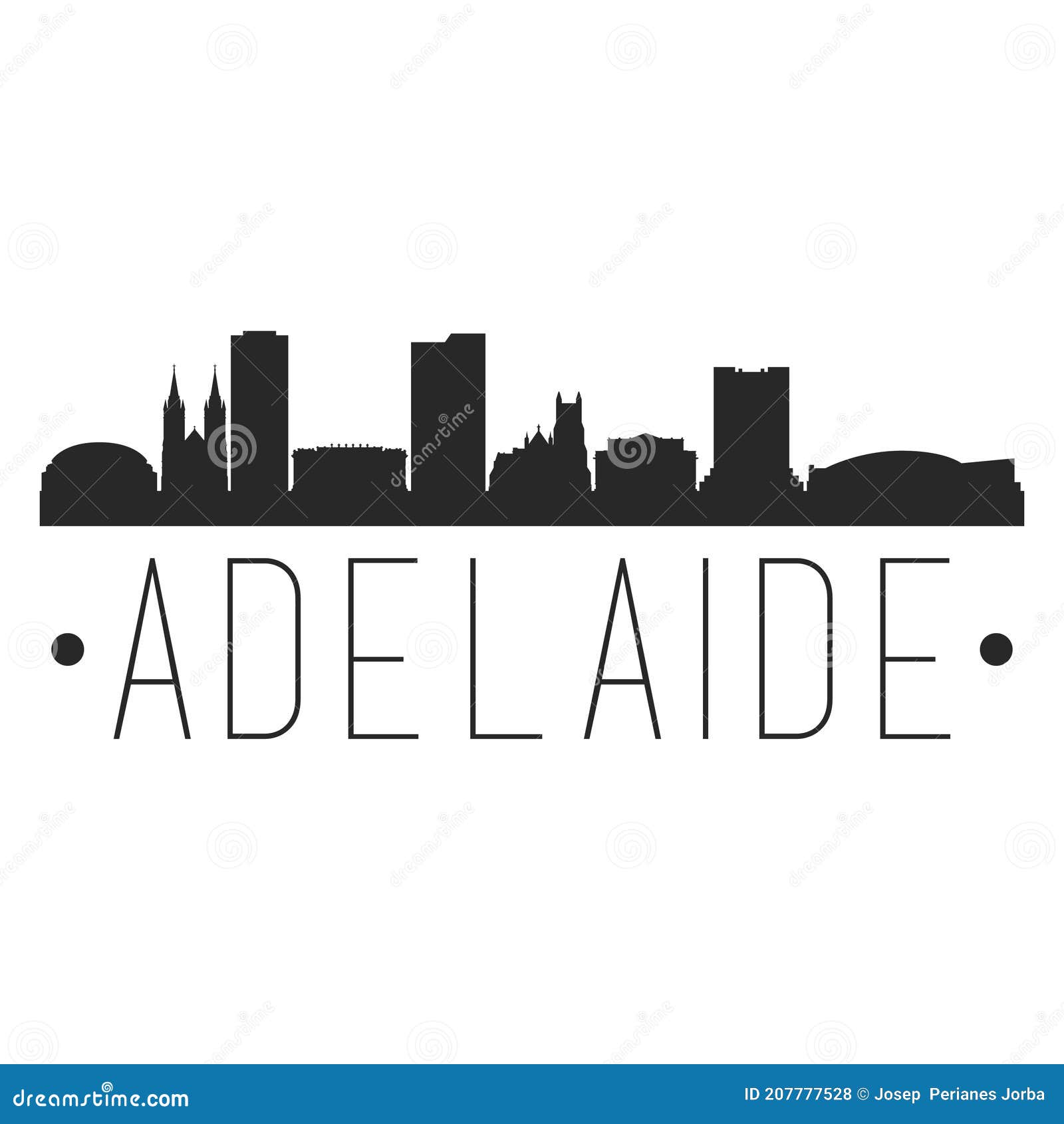 Adelaide Australia. City Skyline. Silhouette City. Design Vector ...