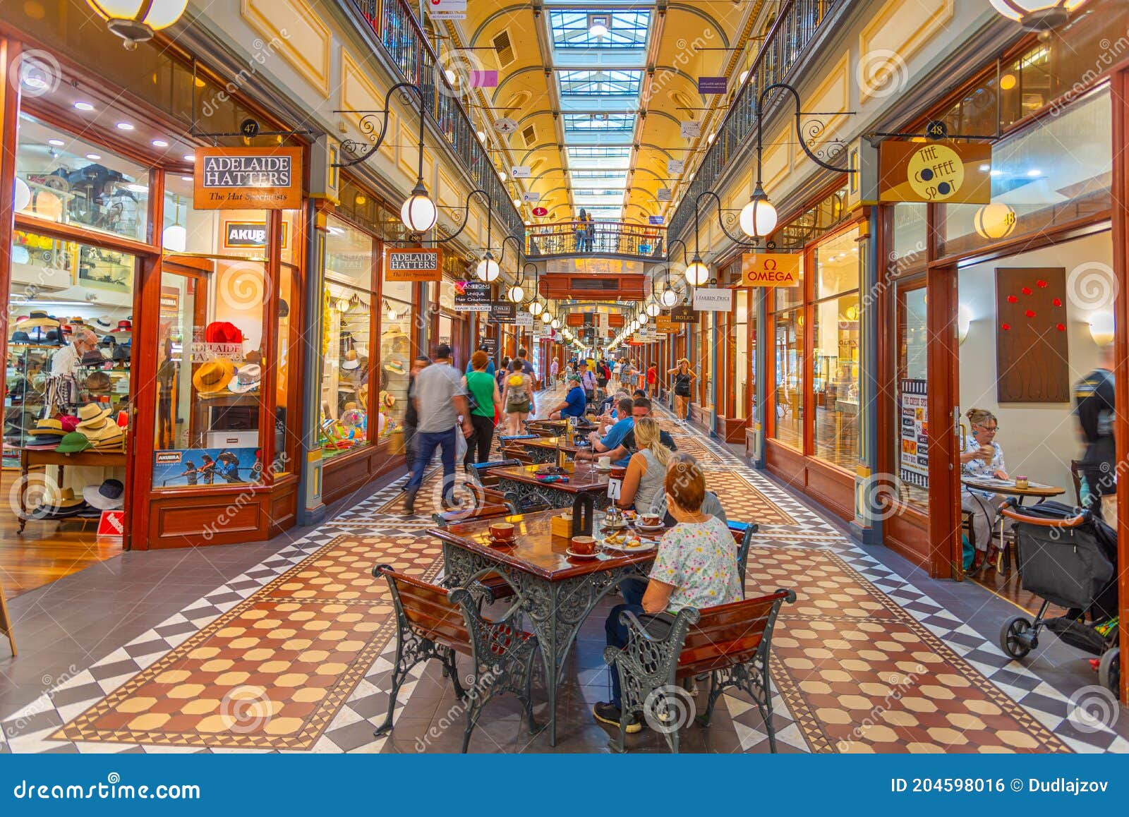 ADELAIDE, AUSTRALIA, JANUARY 7, 2020: Interior of Adelaide Arcade ...
