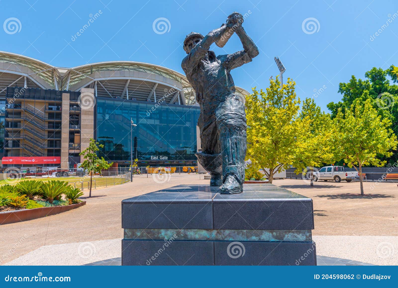 ADELAIDE, AUSTRALIA, JANUARY 7, 2020: Statue of a Cricket Player at ...