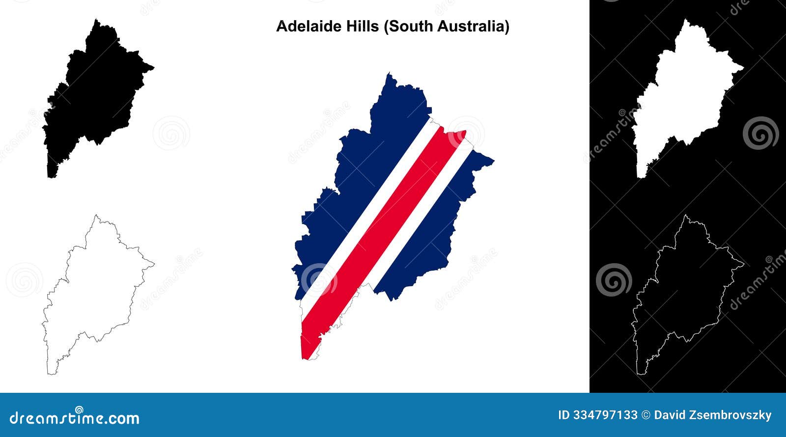 Adelaide Hills outline map stock illustration. Illustration of hills ...