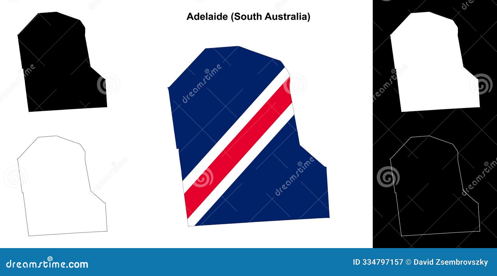 Adelaide Outline Map Cartoon Vector | CartoonDealer.com #334797157