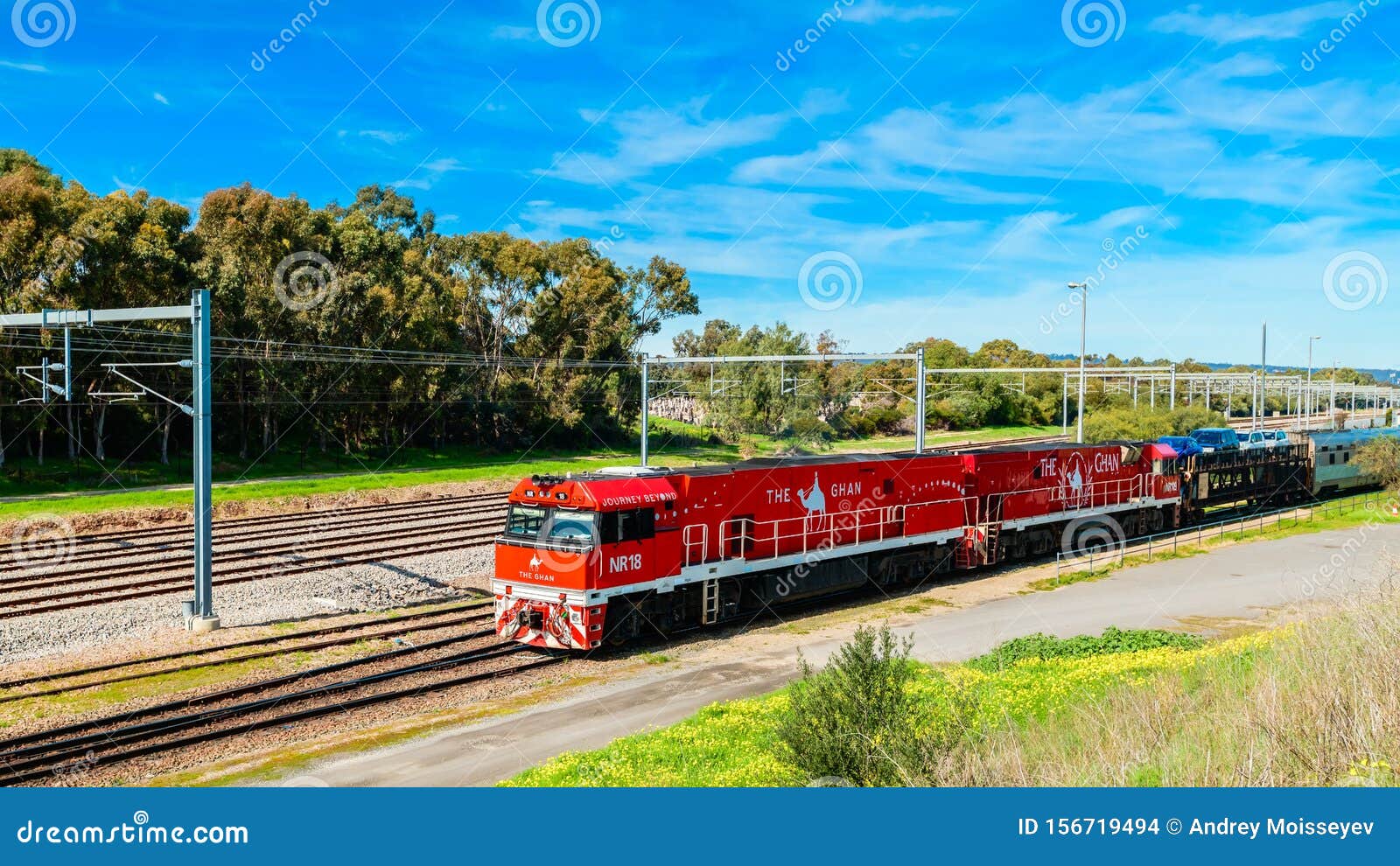 The Ghan Train Is Waiting At Railway Station Alice Springs, Australia ... The Ghan Train Is Waiting At Railway Station Alice Springs, Australia ...