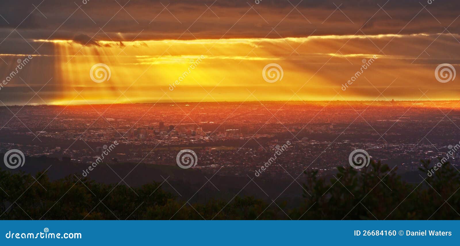 Adelaide at sunset stock photo. Image of sunset, light - 26684160