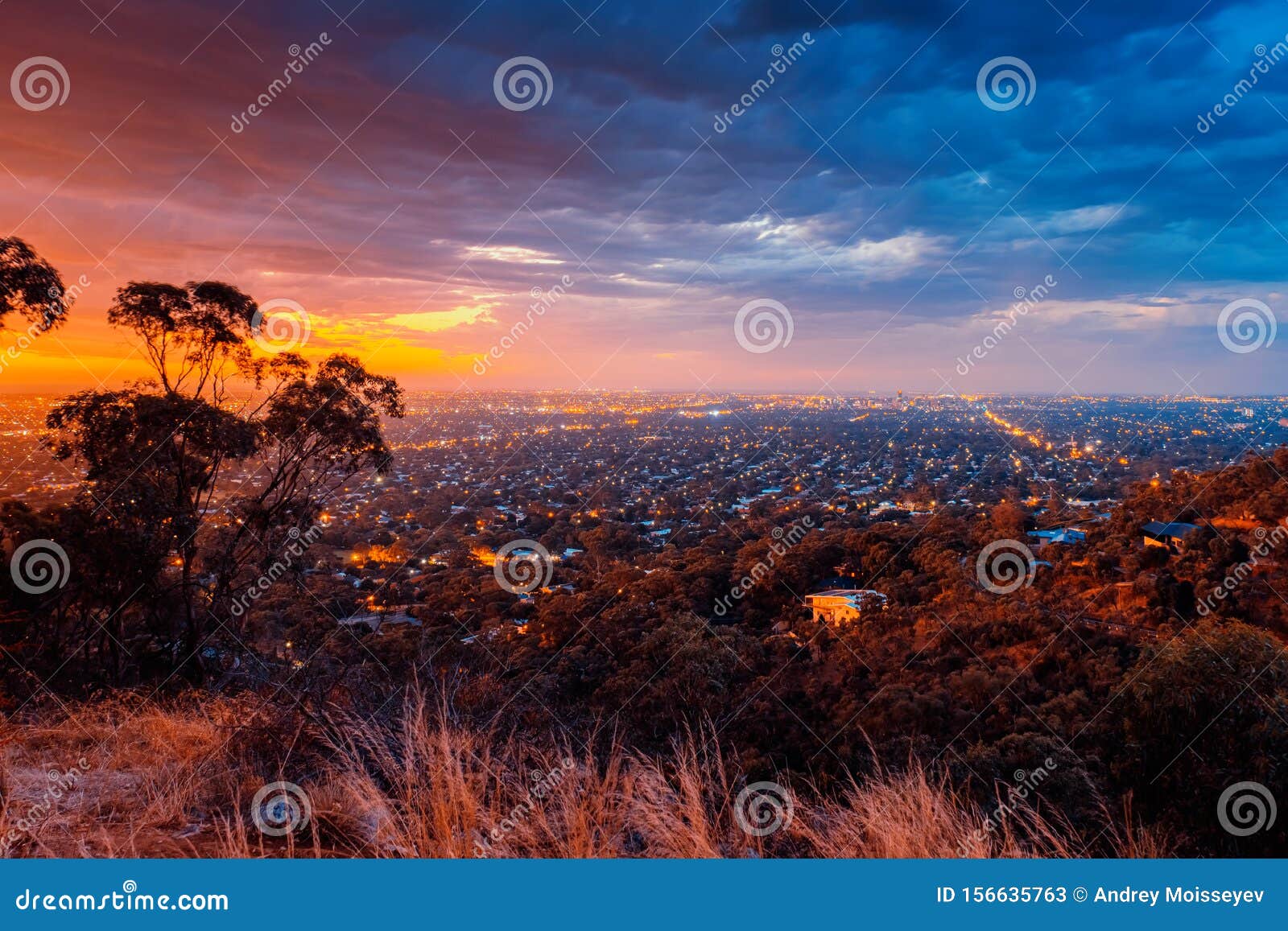 Adelaide Viewed from Windy Point Stock Image - Image of dramartic ...