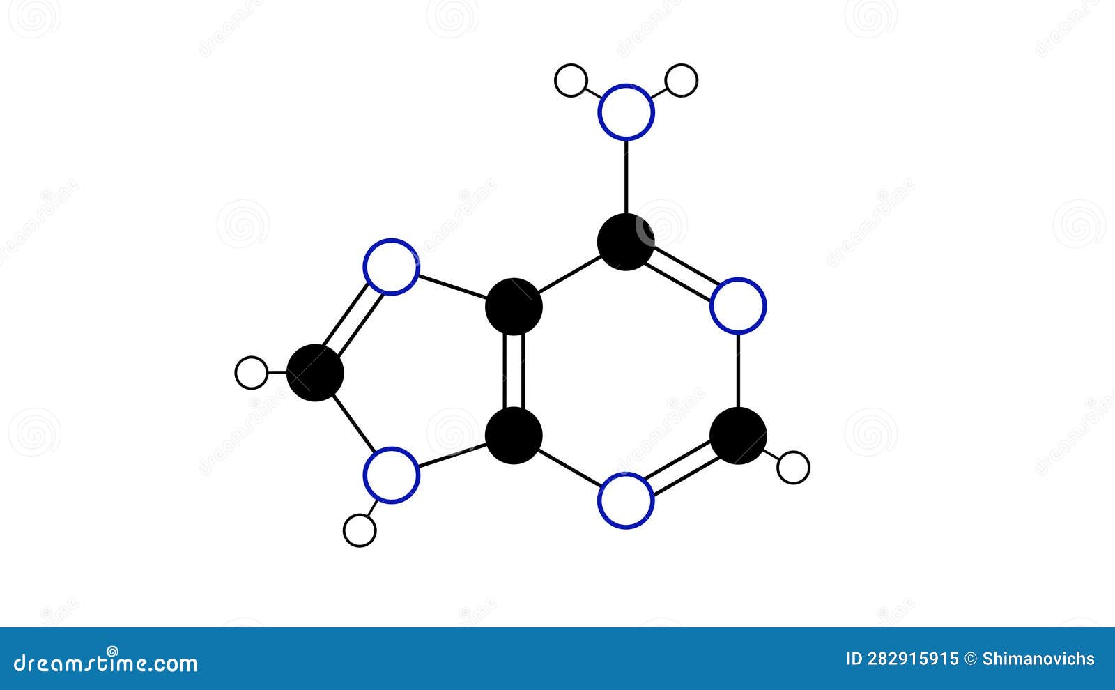 Adenine, A, Ade, Nucleobase, Chemical Formula And Skeletal Structure ...