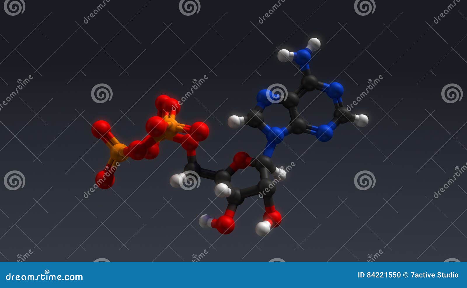 Adenosine Trifosfaatstructuur Stock Illustratie - Illustration of atoom ...