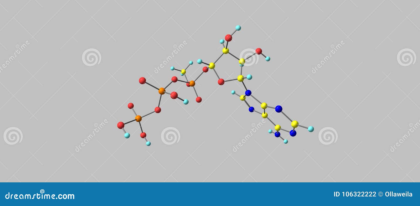 Adenosine Triphosphate Molecular Structure Isolated On Grey Stock