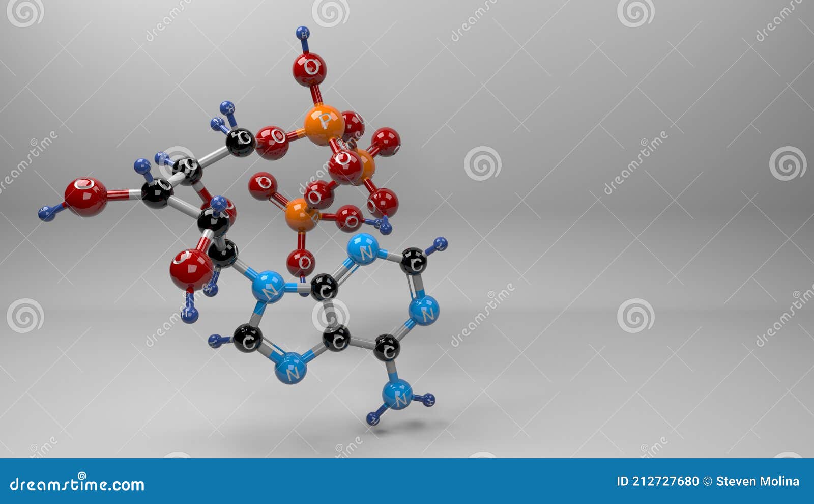 Adenosine Triphosphate Molecule Illustration Stock Illustration