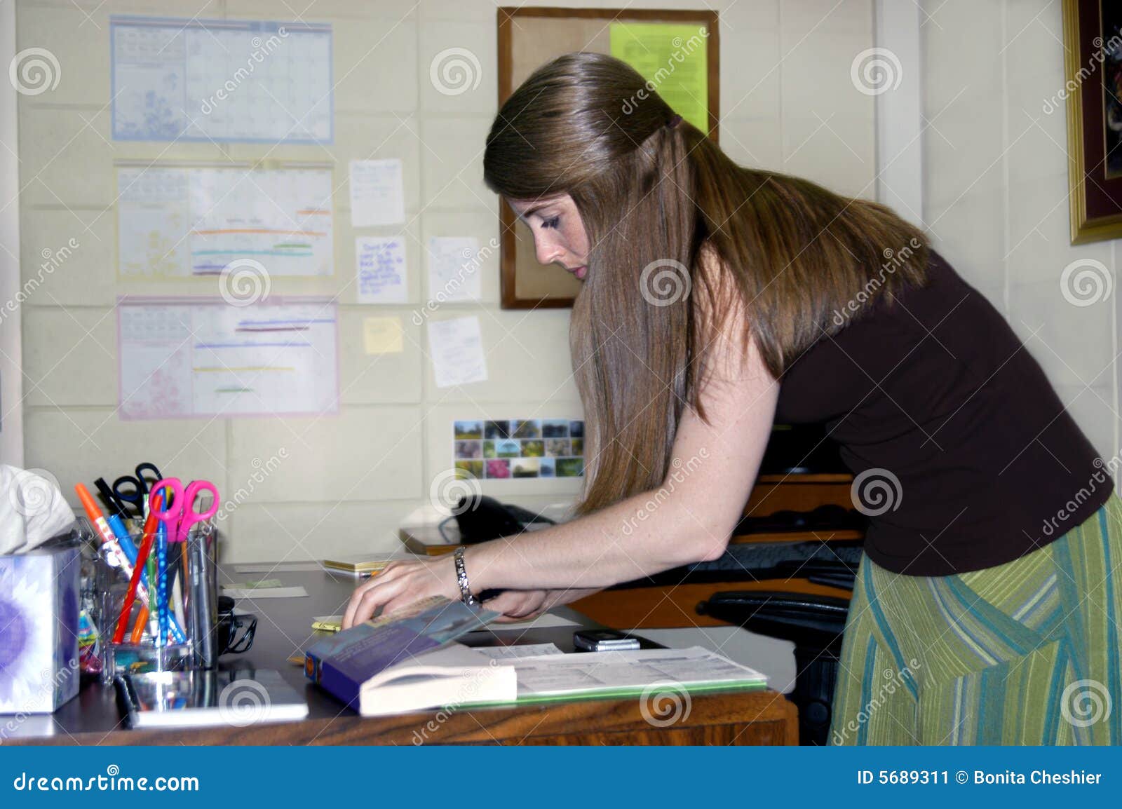 Adept at Office Work stock image. Image of earning, listing - 5689311