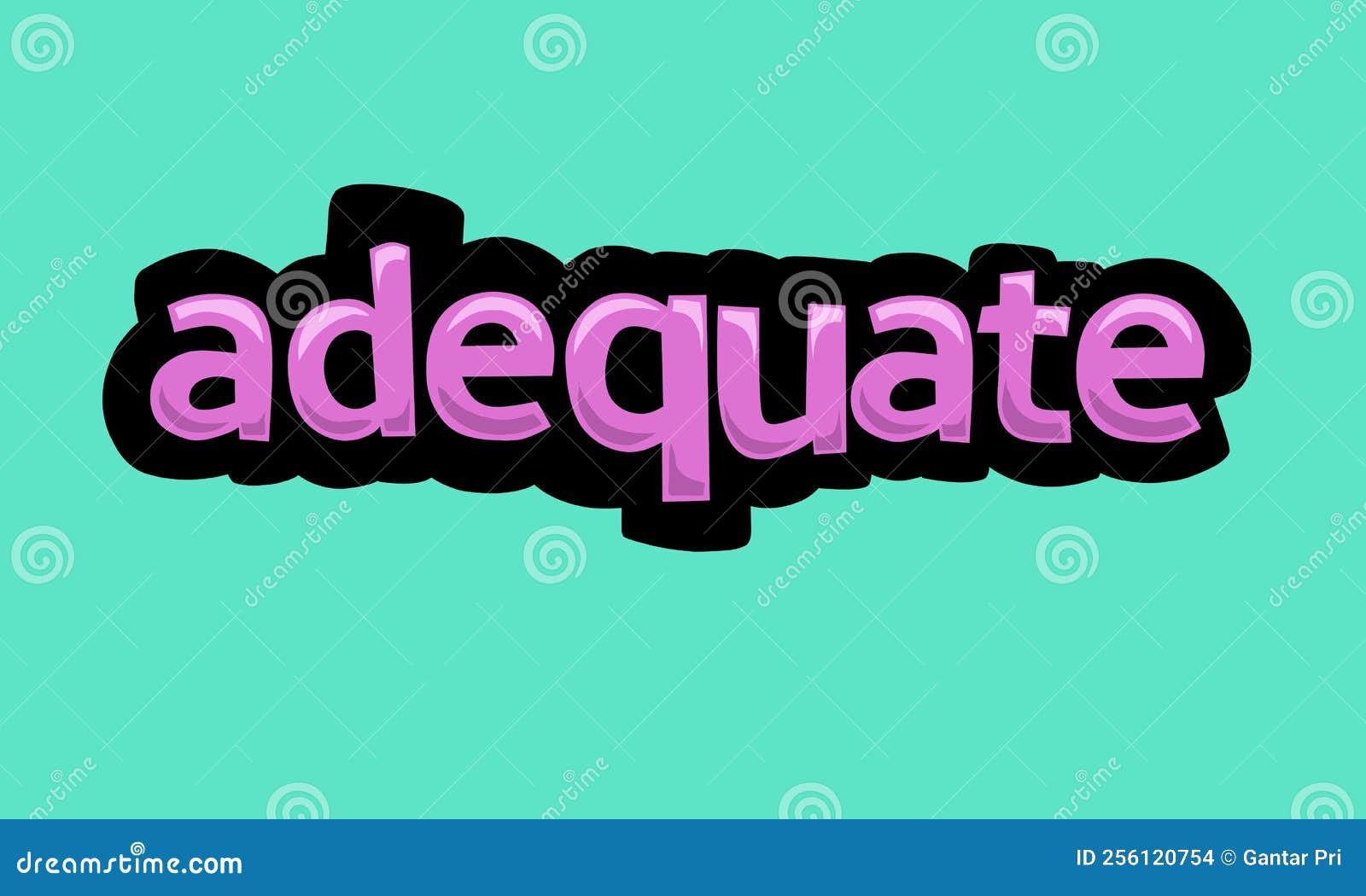 ADEQUATE Writing Vector Design on a Blue Background Stock Vector ...