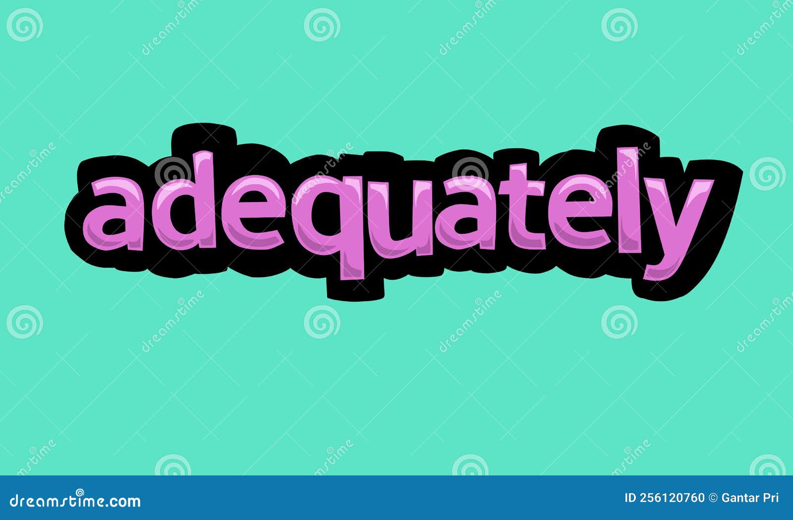 ADEQUATELY Writing Vector Design on a Blue Background Stock Vector ...