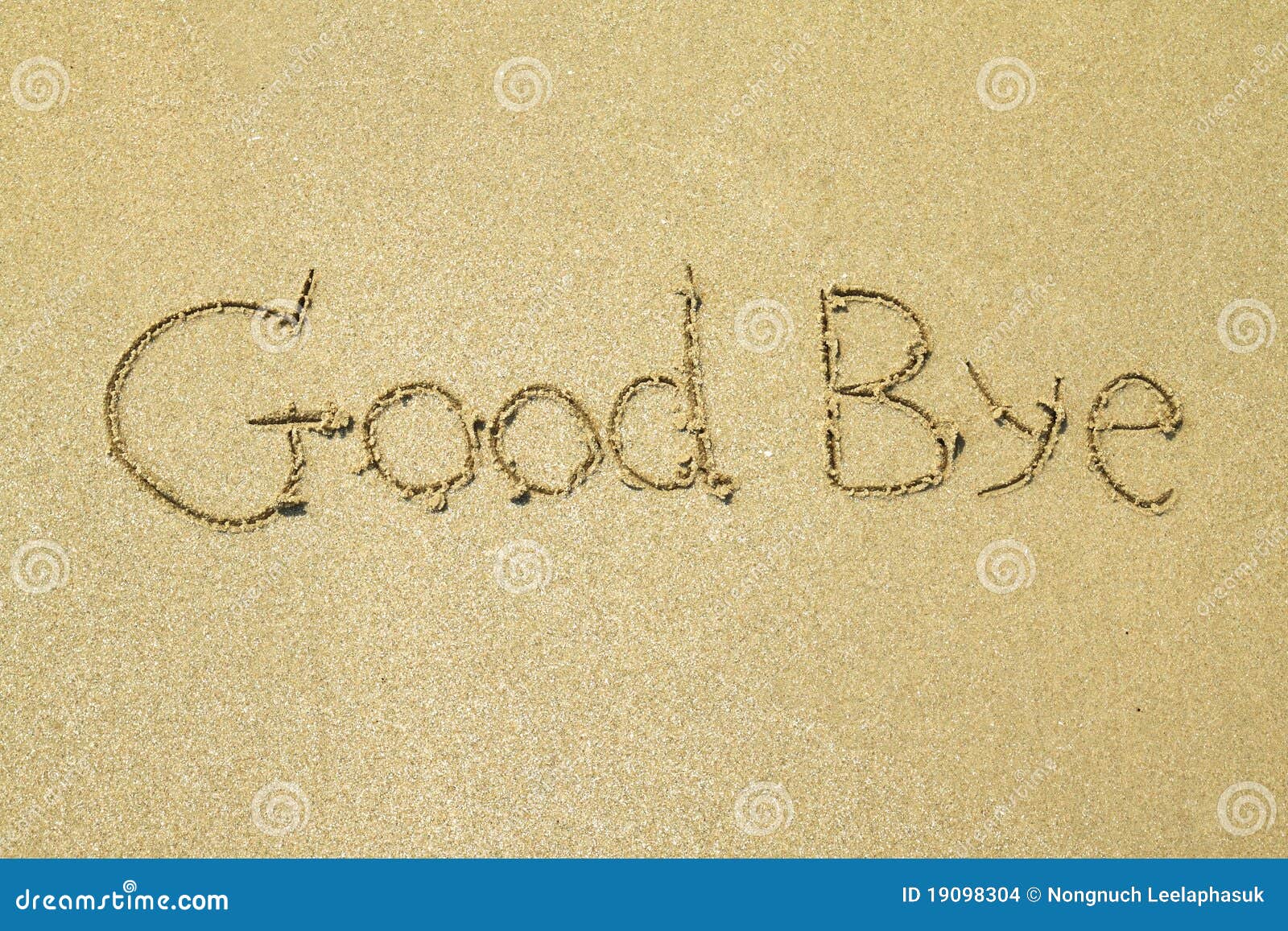 Adeus escrito na areia foto de stock. Imagem de costa - 19098304