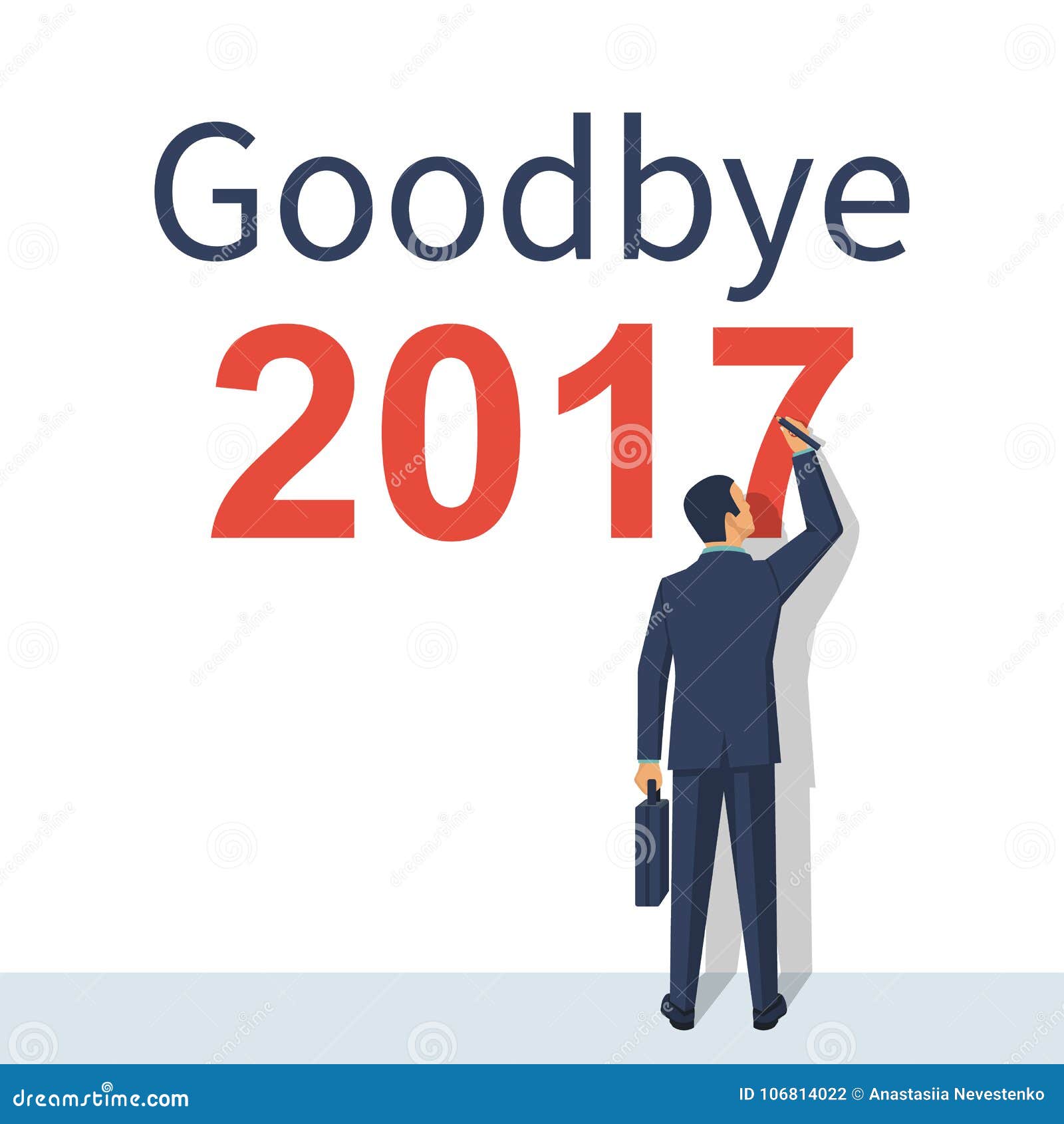 Adeus vetor 2017 ilustração do vetor. Ilustração de sinal - 106814022