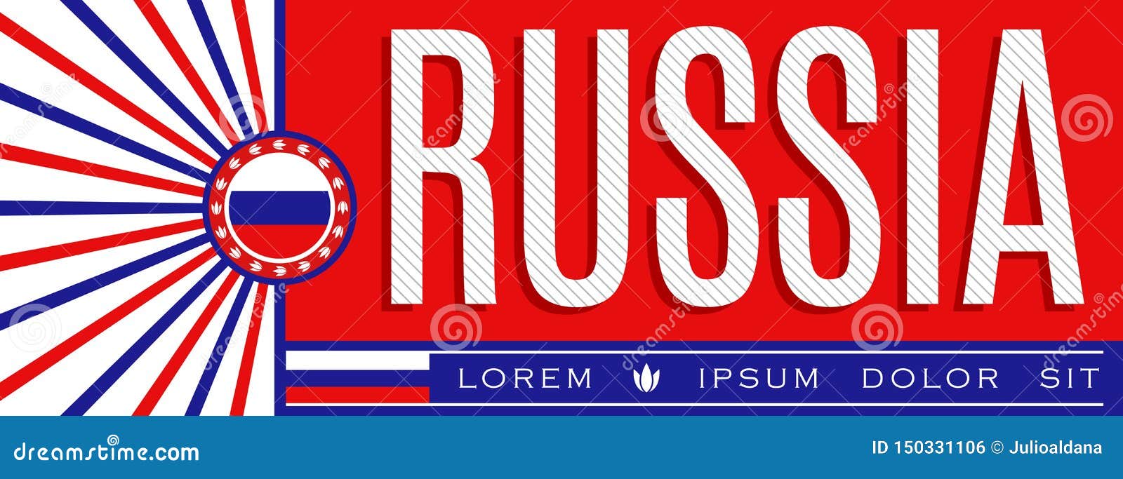 Russia Patriotic Banner Design, Typographic Vector Illustration ...